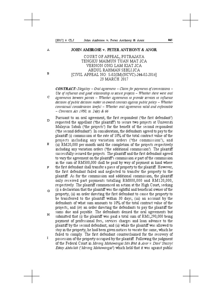 CLJ 2017 6 465 Puukm4 | PDF | Pleading | Trials