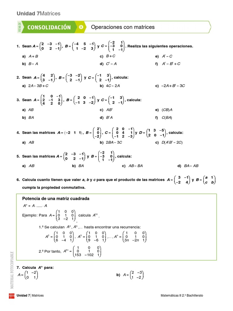 2ºBCT - T1 - 01 - Operaciones Con Matrices | PDF | Funciones y mapeos | Teoría del operador