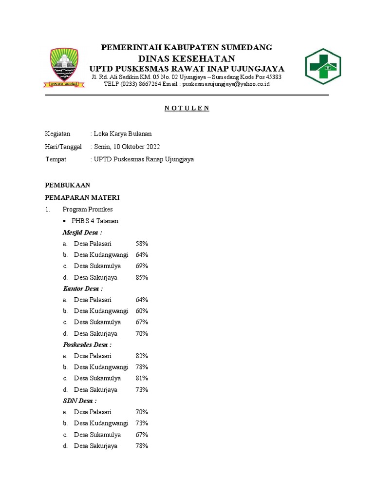 Notulen Lokbul 10 Oktober 2022 | PDF