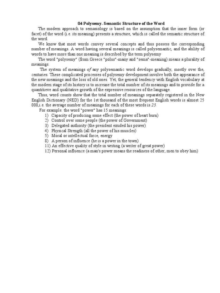 04-Polysemy | Word | Semantics