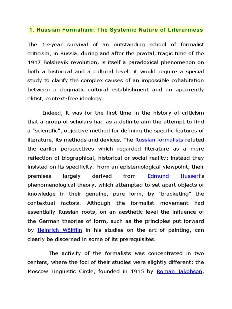 Formalism | PDF | Plot (Narrative) | Poetry