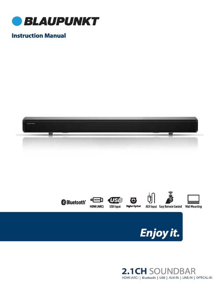Blaupunkt Standalone Soundbar SBA01 - Manual | PDF