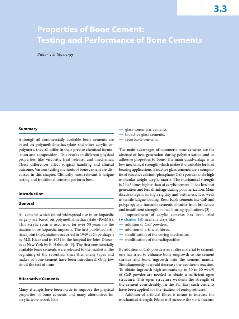 Properties of Bone Cement | PDF | Viscosity | Polymers