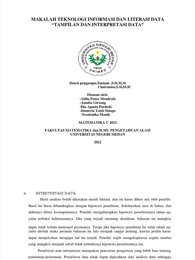 PDF Makalah 7 Interpretasi Data - Compress | PDF