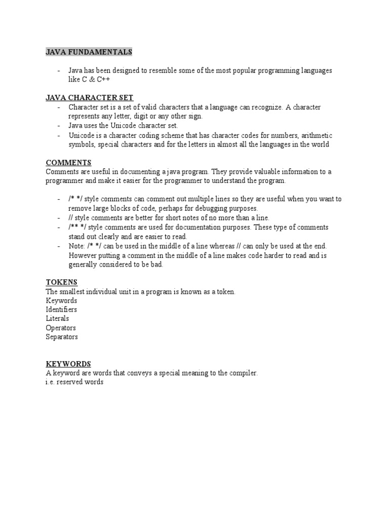 Comp Notes | PDF | Control Flow | Data Type