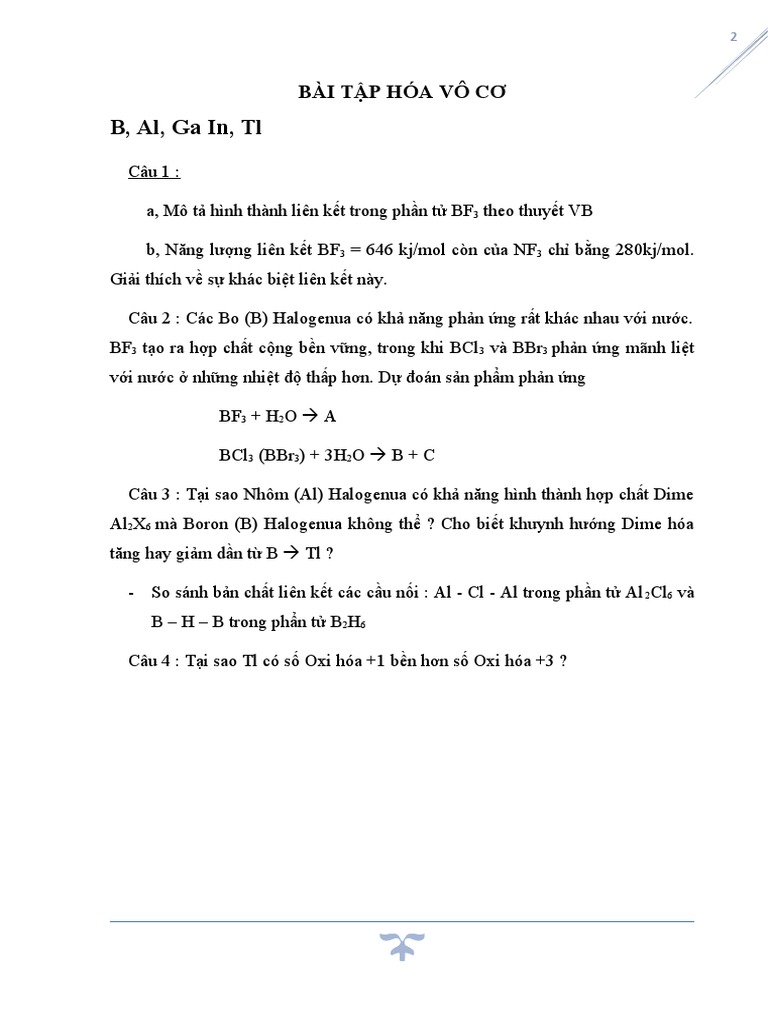 FILE - 20200706 - 211440 - BÀI TẬP HÓA VÔ CƠ 1 | PDF