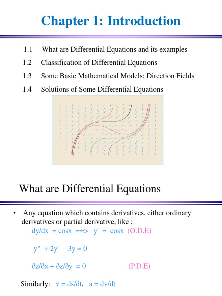 Chapter 1 - Introduction To Differential Equations | PDF