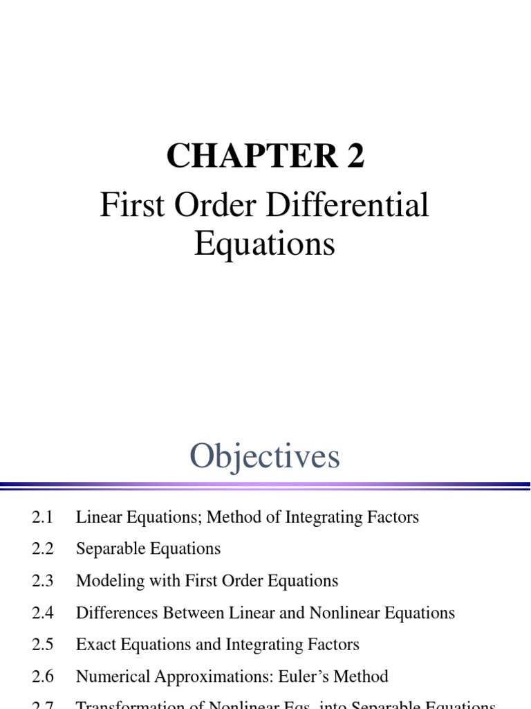 Chapter 2 - First Order Differential Equation | PDF | Differential Equations | Nonlinear System