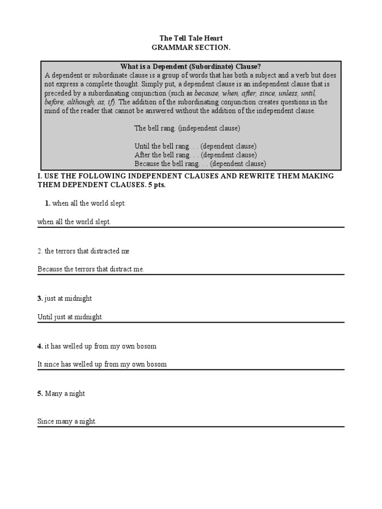 The Tell Tale Heart | PDF | Clause | Preposition And Postposition