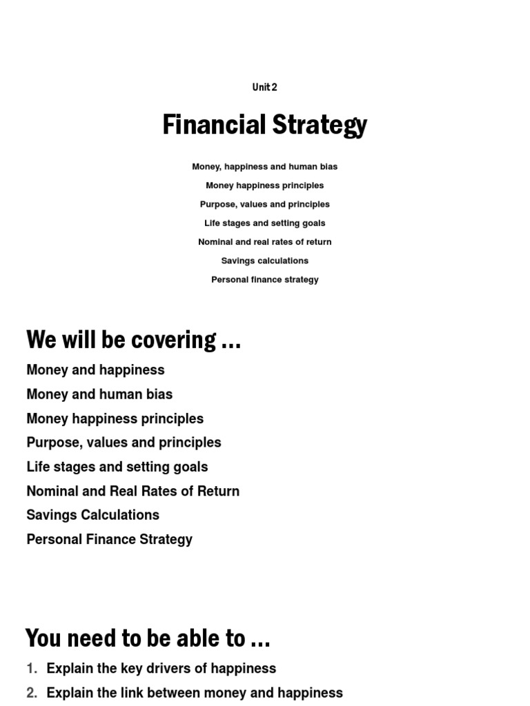 Financial Strategy | PDF | Cost Of Living | Happiness