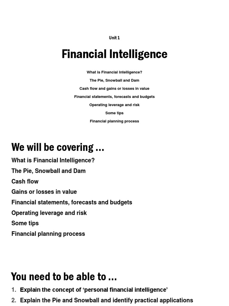 Financial Intelligence | PDF | Debits And Credits | Depreciation