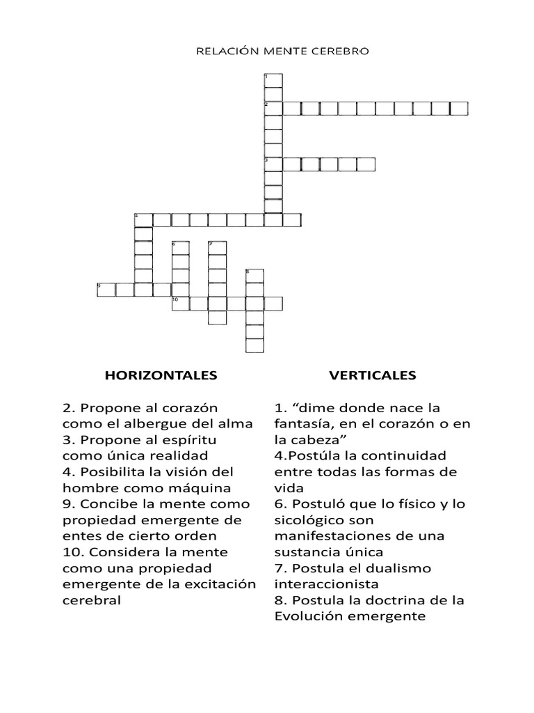 Crucigrama Mente y Cerebro | PDF