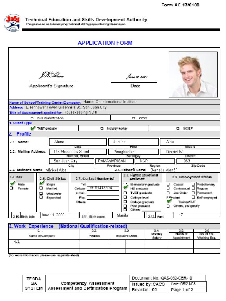 Filled Up Forms Page 1 | PDF