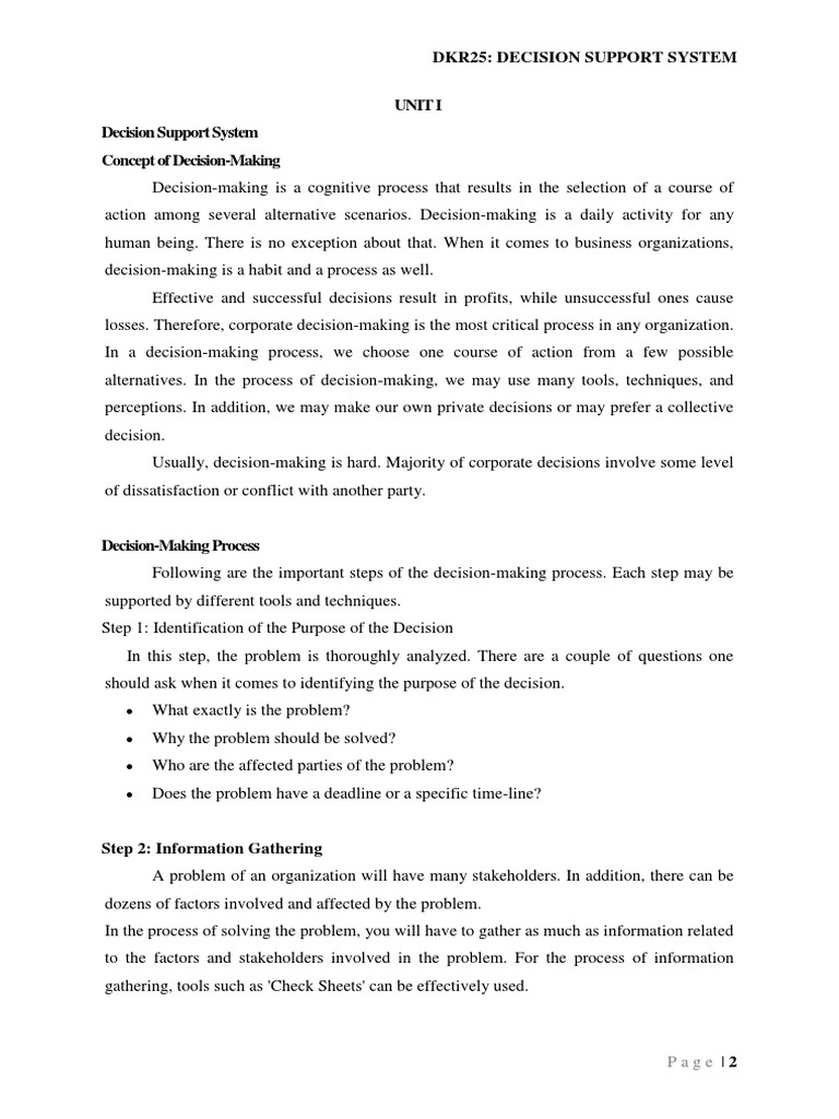 DSS - Concepts, Structure, Function, Characteristics | PDF | Decision Support System | Computing