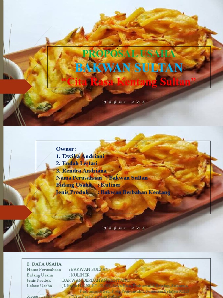 Proposal Usaha Bakwan Sultan Kentang | PDF