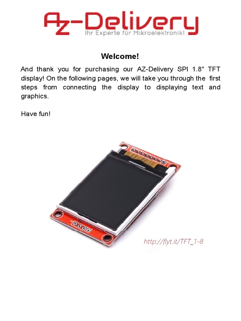 1,8 TFT Display - EN | PDF | Pixel | Arduino 1,8 TFT Display - EN | PDF | Pixel | Arduino