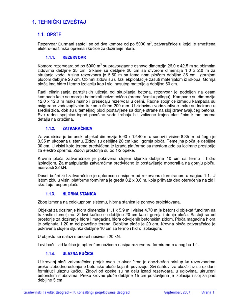 Rezervoar - Proracun Konstrukcije | PDF