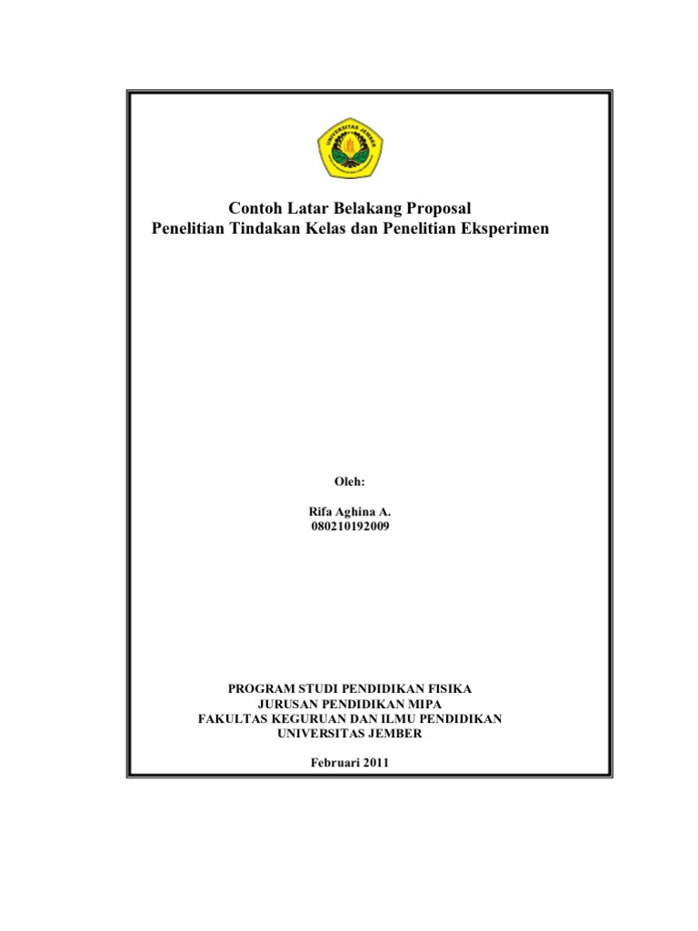 Contoh Latar Belakang Proposal | PDF