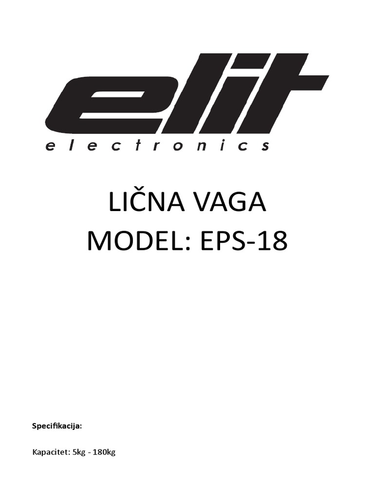 ELIT Osobna Vaga EPS-18 Srpski jezikREV | PDF