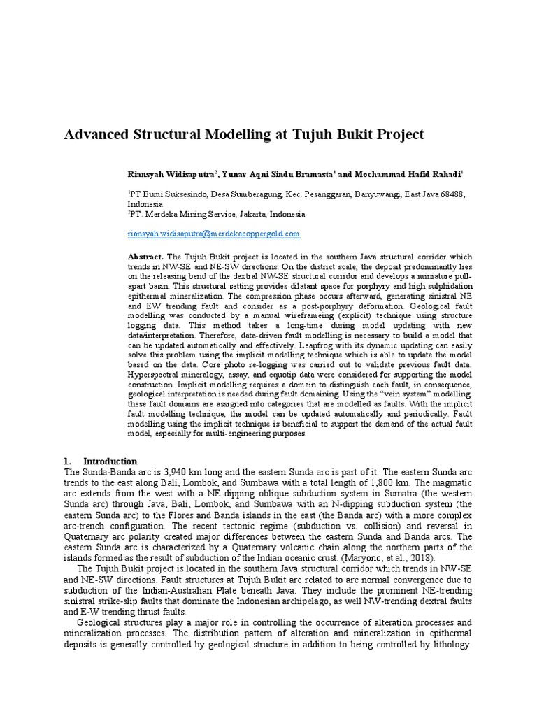 Advanced Structural Modelling at Tujuh Bukit Project 20221003 | PDF ...