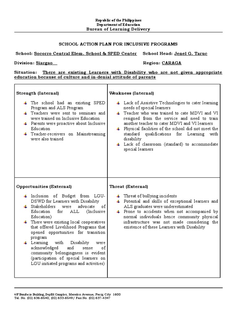 Action Plan-Inclusive Education | PDF | Individualized Education ...