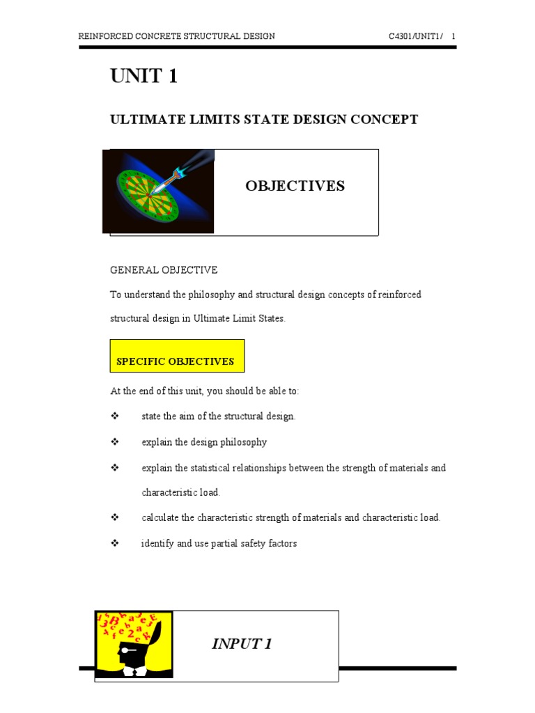 Unit 1 (ULTIMATE LIMITS STATE DESIGN CONCEPT) - REINFORCED CONCRETE ...