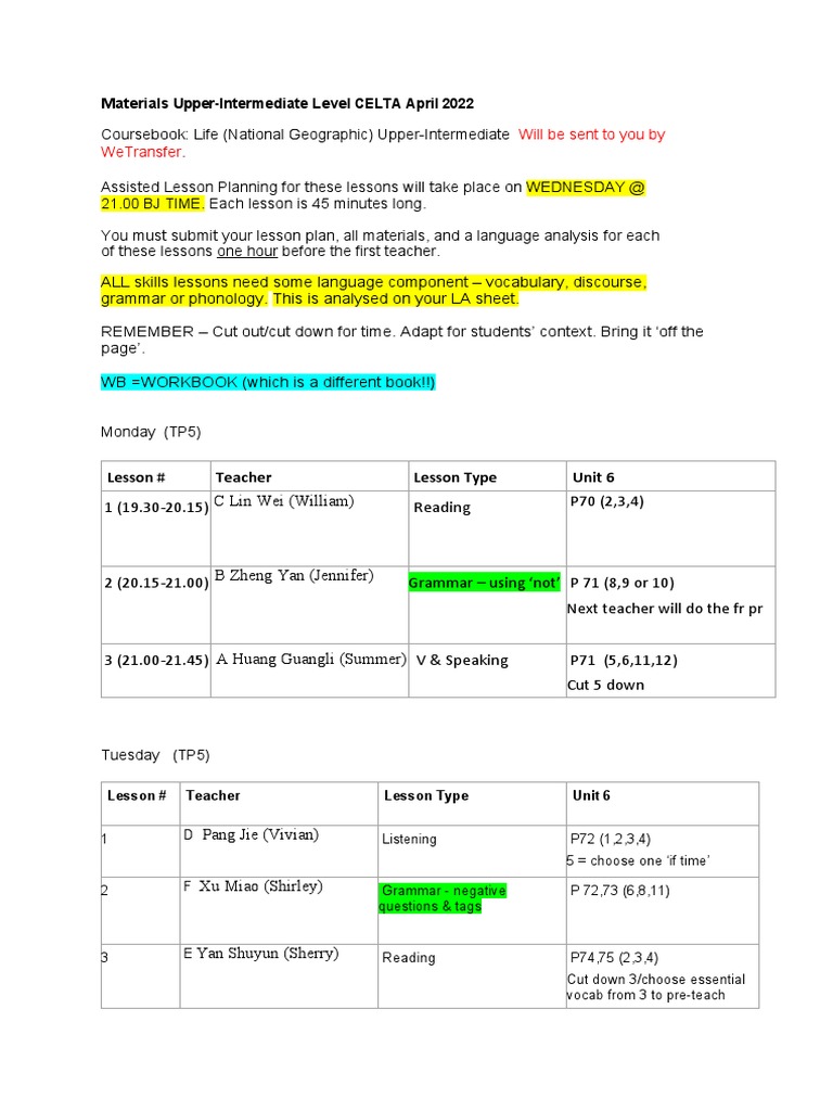 Second Half Upper Int TP Points LIFE | PDF | Language Mechanics | Syntax