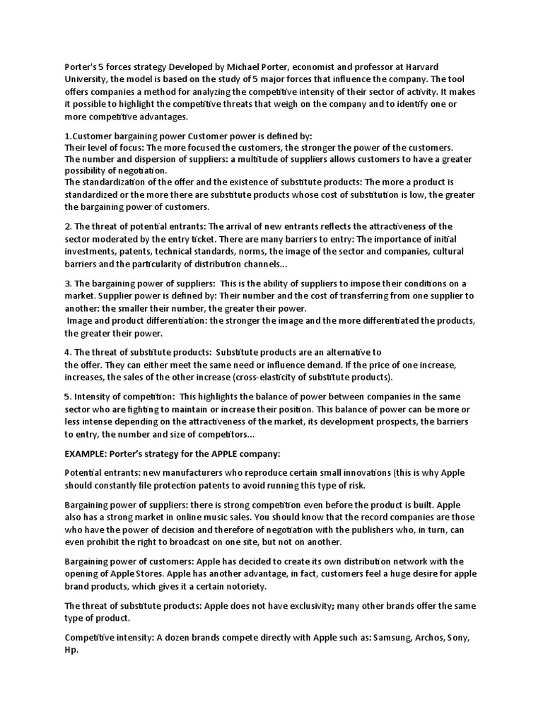 Porter s 5 Forces PDF Supply Chain Brand