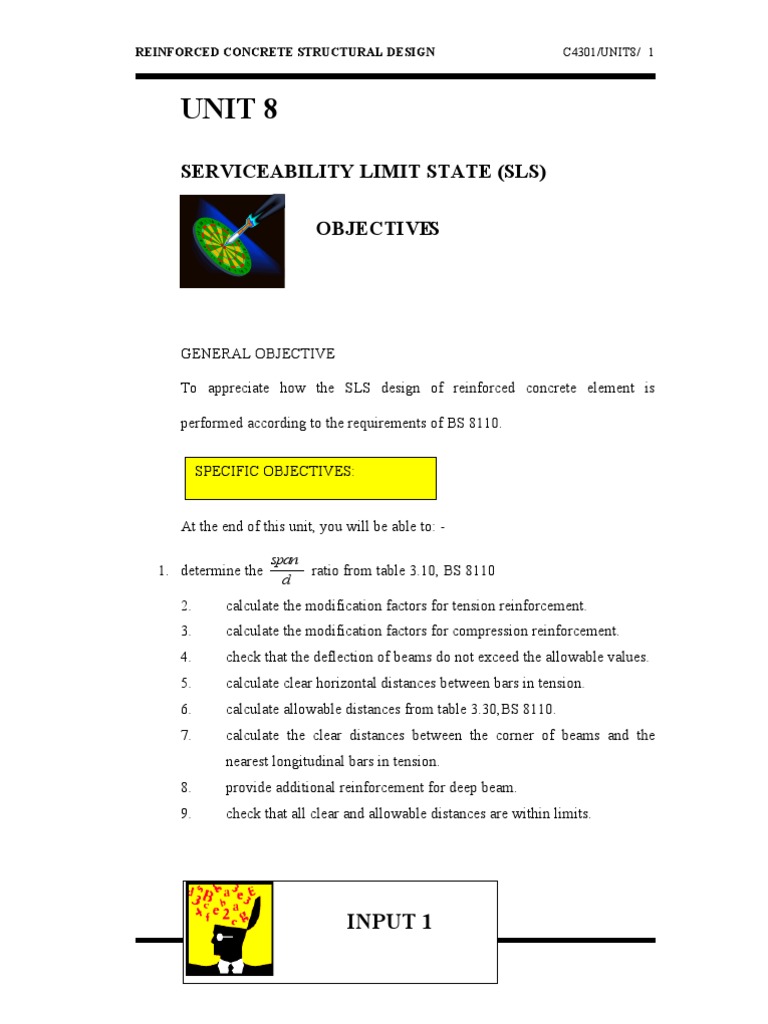 Unit 8 (SERVICEABILITY LIMIT STATE (SLS) ) | PDF | Beam (Structure ...