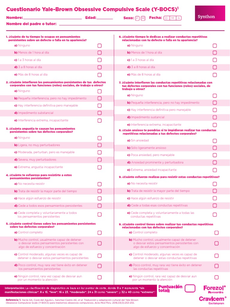 5572 - Escala Y BOCS | PDF | Causas de la muerte | Salud mental
