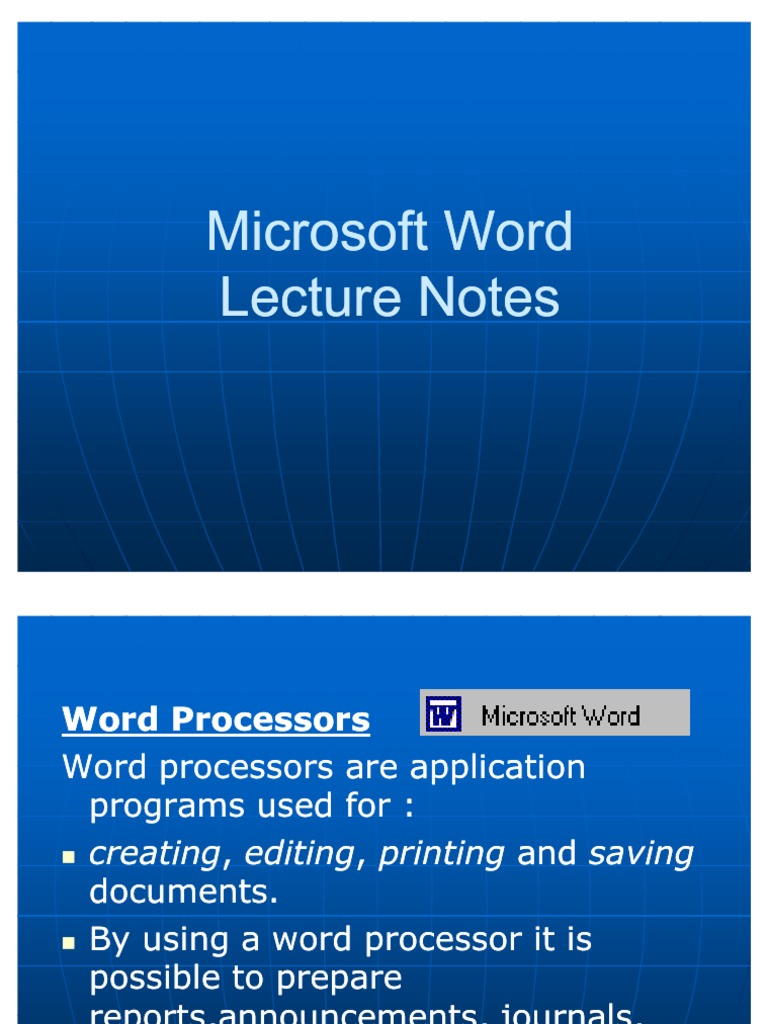 Microsoft Word Lecture Power Point Pdf Microsoft Word Word Processor