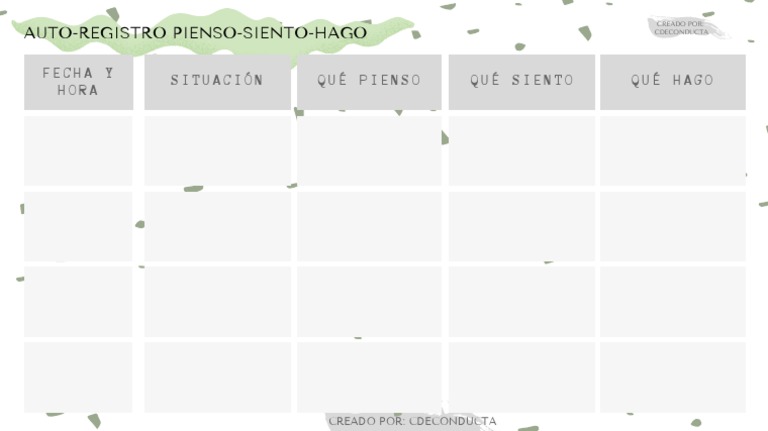 Auto Registro Pienso Siento Hago | PDF