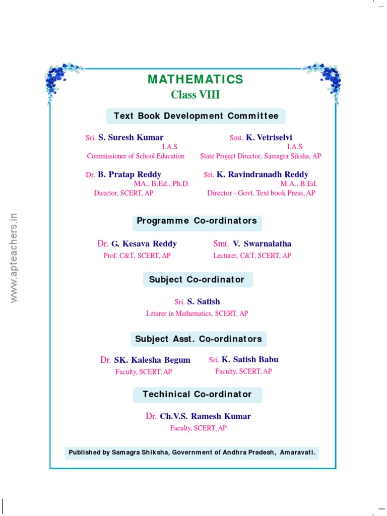8th New Maths Text Book | PDF | Equations | Numbers