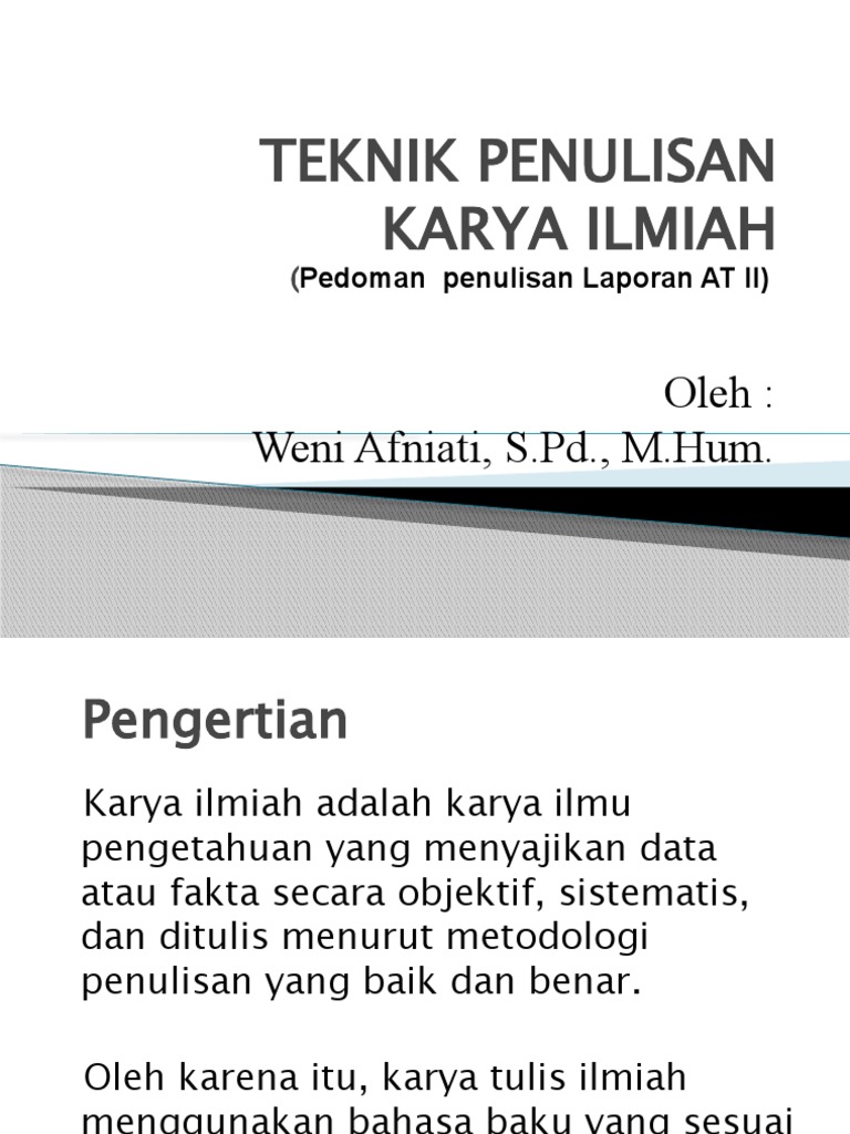TEKNIK PENULISAN KARYA ILMIAH 2021 (Bahan Zoom) | PDF