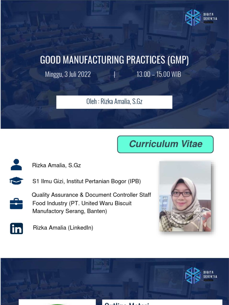 Materi Good Manufacturing Practices-Rizka Amalia | PDF