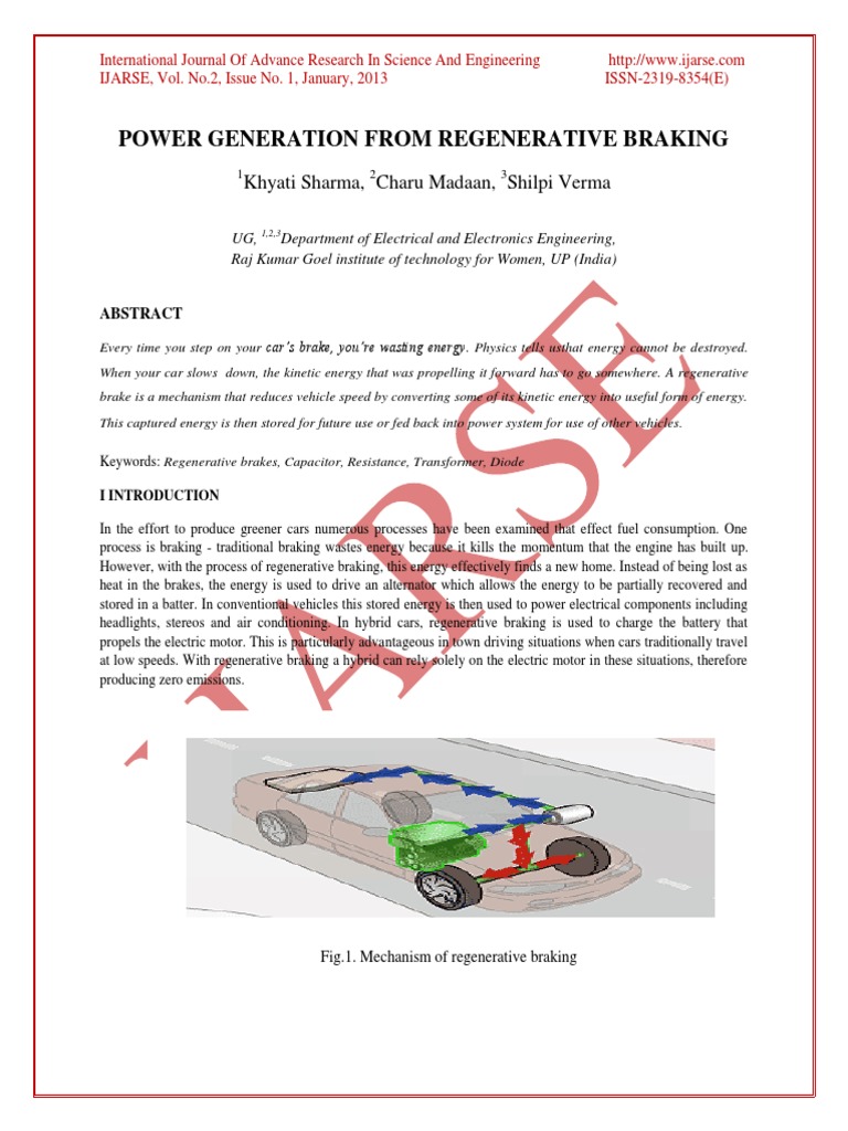 Regenerative braking converts kinetic energy into electricity | PDF ...