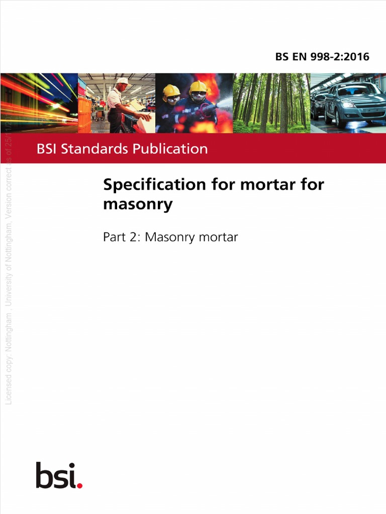 BS en 998-2-2016 Specification For Mortar For Masonry - Masonry Mortar ...