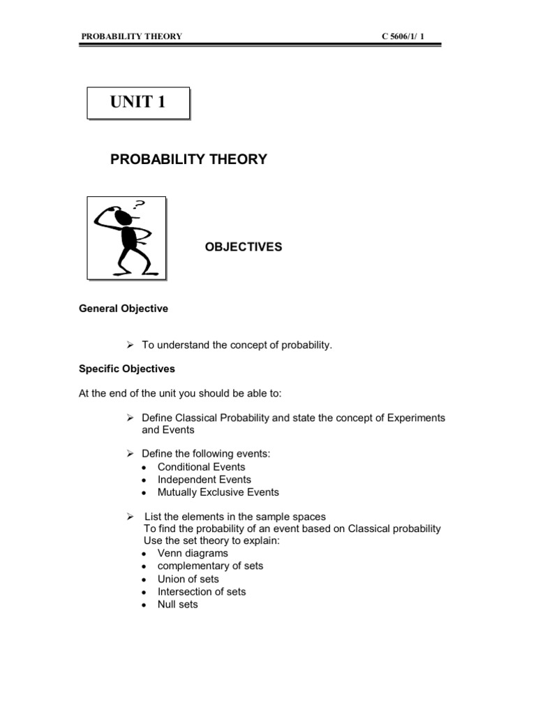 Unit 1 ( PROBABILITY THEORY ) - Statistik | Download Free PDF ...