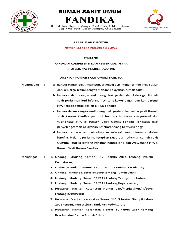 Tentang Panduan Kompetensi Dan Kewenangan Ppa | PDF