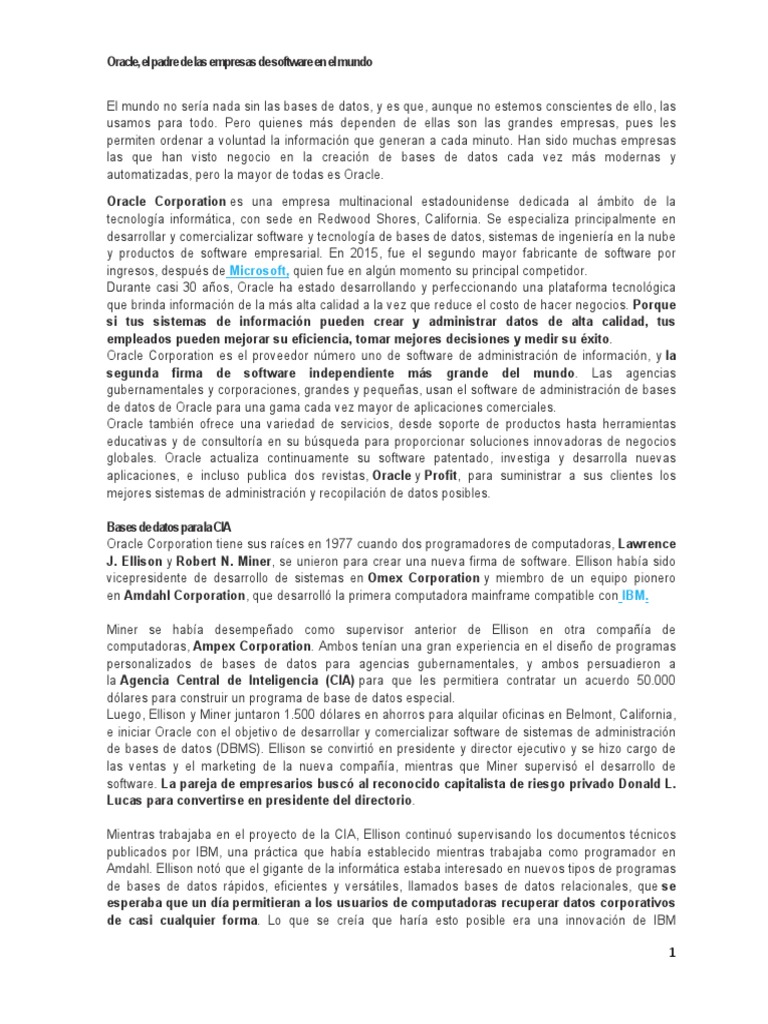 Caso Oracle | PDF | Oracle Corporation | Microsoft Caso Oracle | PDF | Oracle Corporation | Microsoft