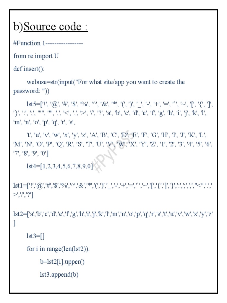 PyPass - Source Code | PDF | Databases | Information Retrieval