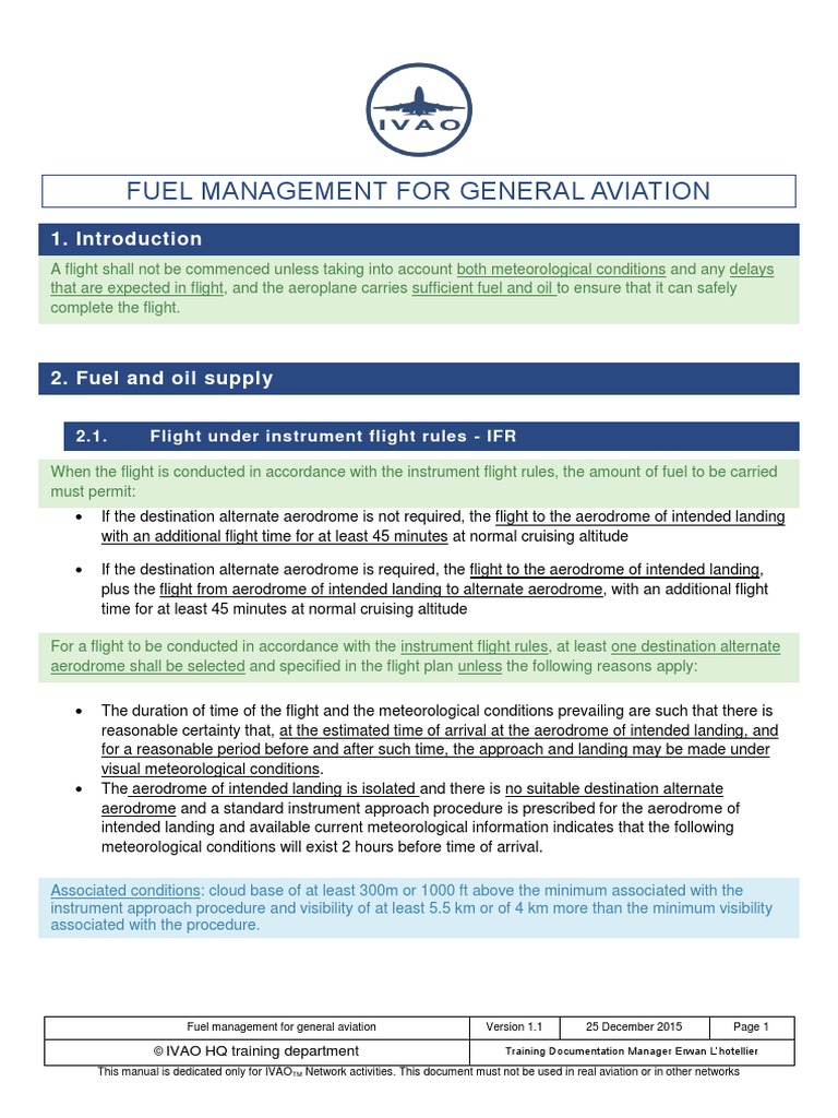 SPP Fuel General Aviation | PDF | Instrument Flight Rules | Aviation Safety