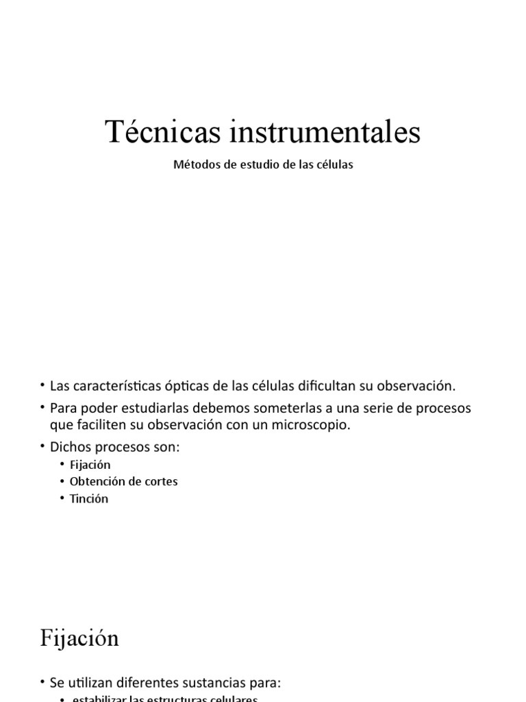 Técnicas Instrumentales | PDF | Electrón | Biología Celular)