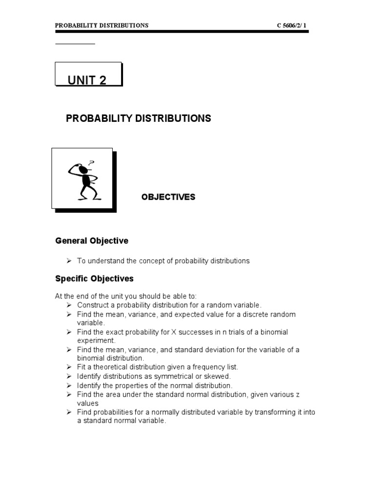 Unit 2 (PROBABILITY DISTRIBUTIONS) | PDF | Normal Distribution ...