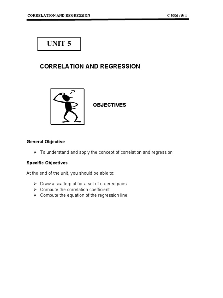 Unit 5 (CORRELATION AND REGRESSION) | PDF | Scatter Plot | Correlation And Dependence