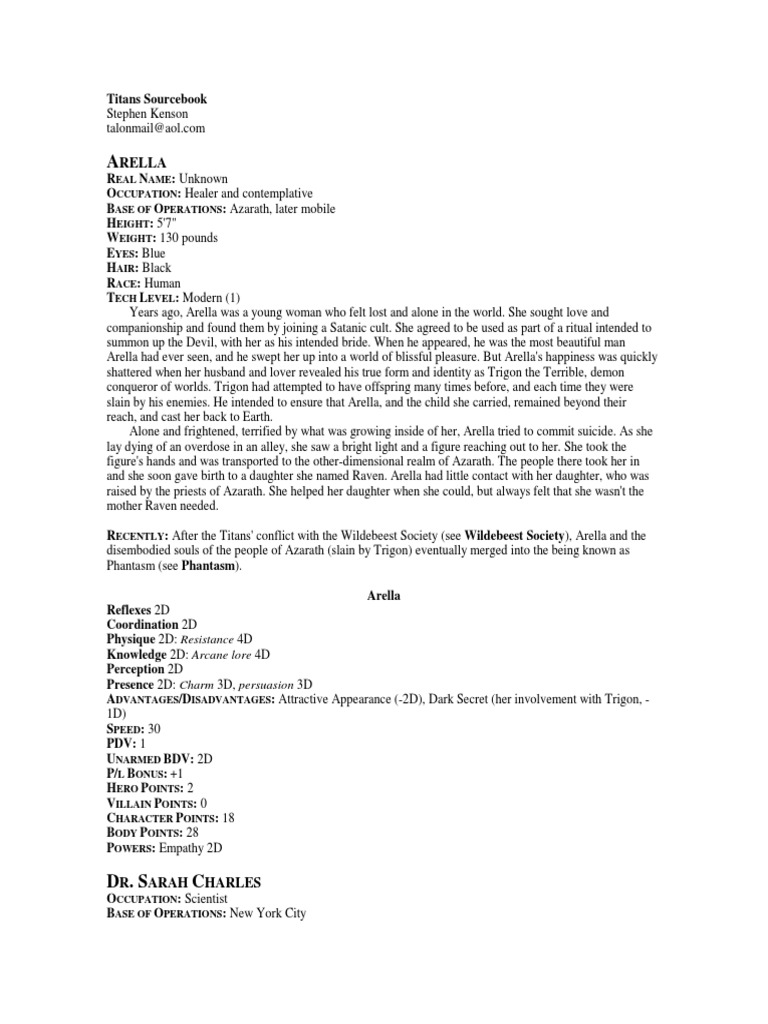 Teen Titans Sourcebook (By Steve Kenson) | PDF