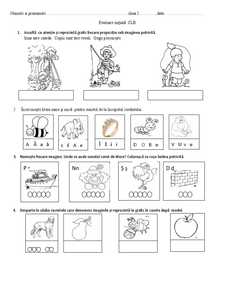 0 0 Evaluareinitiala CLR CL 1 | PDF