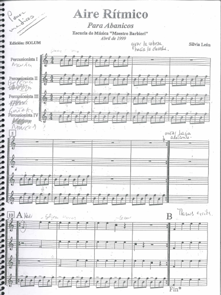 Aire Rítmico - Silvia León (4 Percus) | PDF