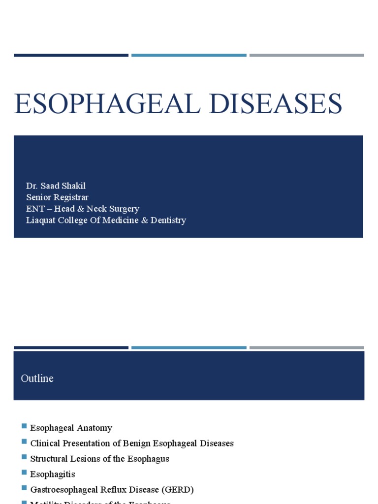 Esophageal Disorders Guide | PDF | Esophagus | Gastroesophageal Reflux ...
