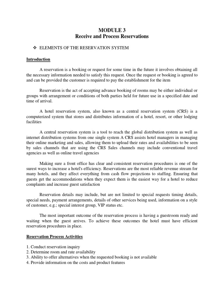 Module-3-Receive-and-Process-Reservations (3 Files Merged) | PDF | Payments | Cheque
